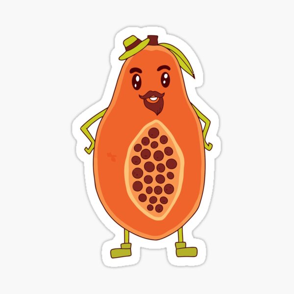 "Papaya" Sticker for Sale by zaher97 | Redbubble