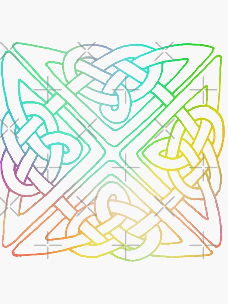 "Square Rainbow Celtic Knot" Sticker for Sale by CelticConnect | Redbubble