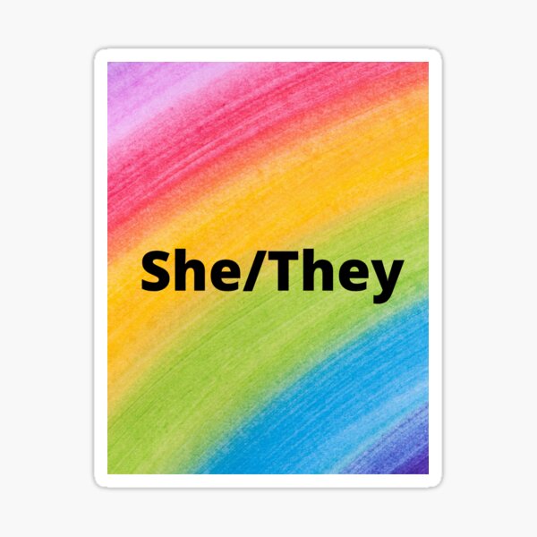 "She/They" Sticker for Sale by PrideSticker | Redbubble