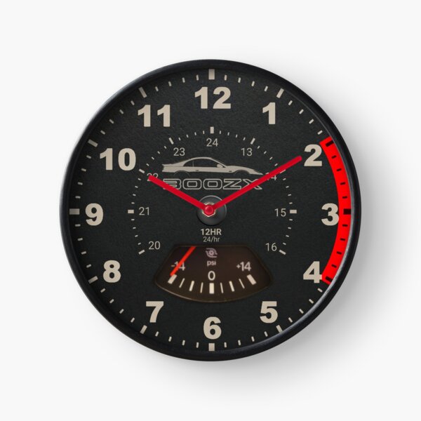 "300zx speedometer / tachometer style clock. (logo) v2" Clock for Sale ...