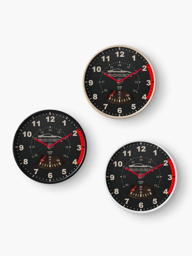 "300zx speedometer / tachometer style clock. (logo) v2" Clock for Sale ...