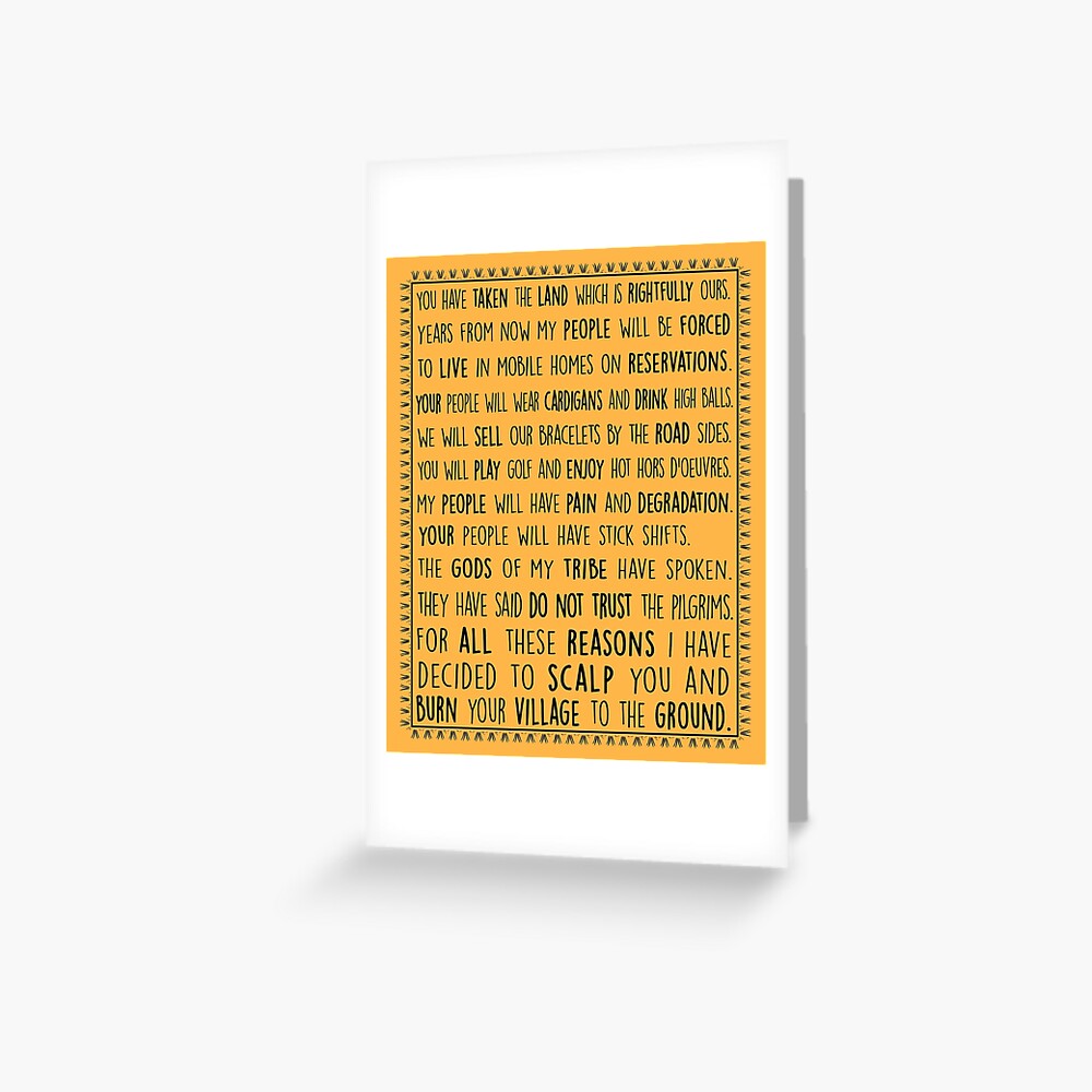 "Wednesday Addams Quote Thanksgiving Monologue Speech Native American ...