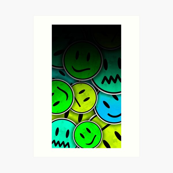"smiley and non-smiling faces, emoji" Art Print for Sale by ...
