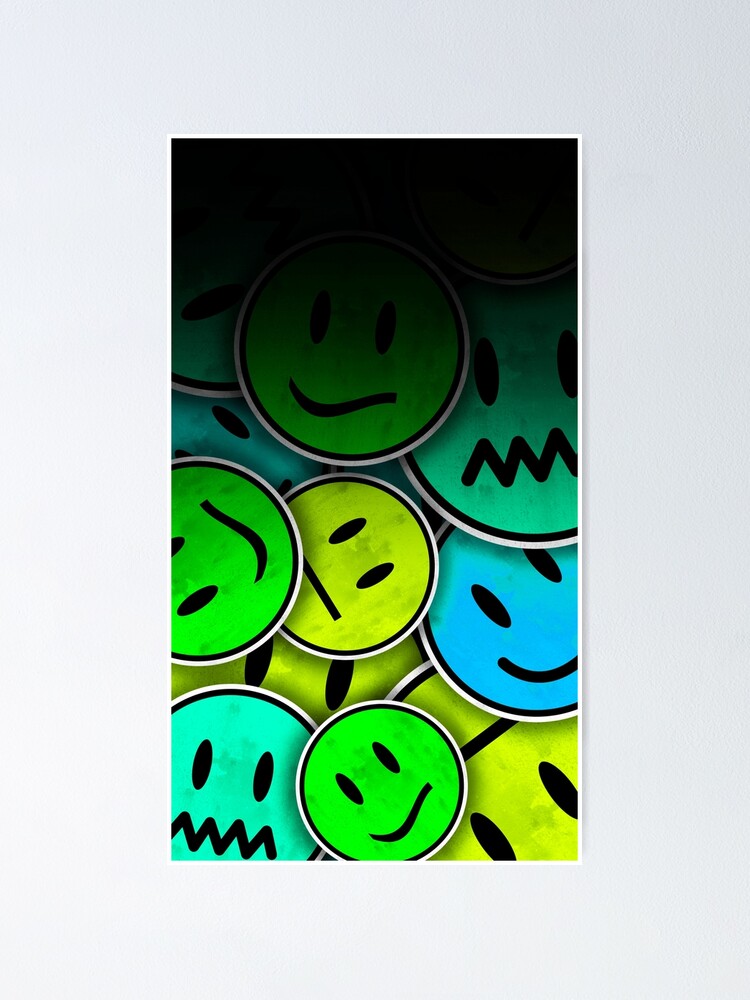 "smiley and non-smiling faces, emoji" Poster for Sale by bigdaydesign ...