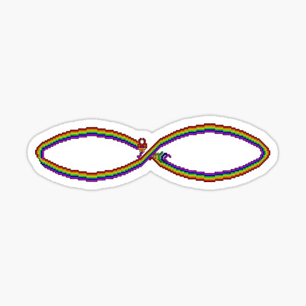 "Rainbow Infinity Pixel Dragon" Sticker by FalcoSkyWolf | Redbubble