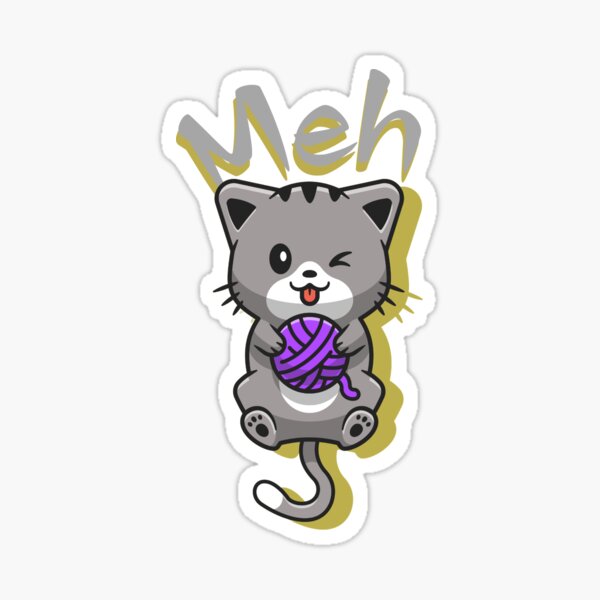 "Funny Meh Cat" Sticker for Sale by DiegoUrz | Redbubble