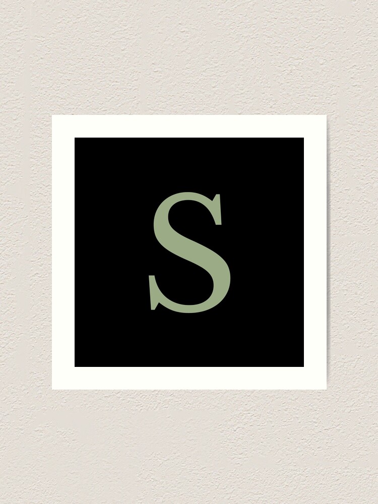 "Letter S - Sage Green Color" Art Print for Sale by FunStudio | Redbubble