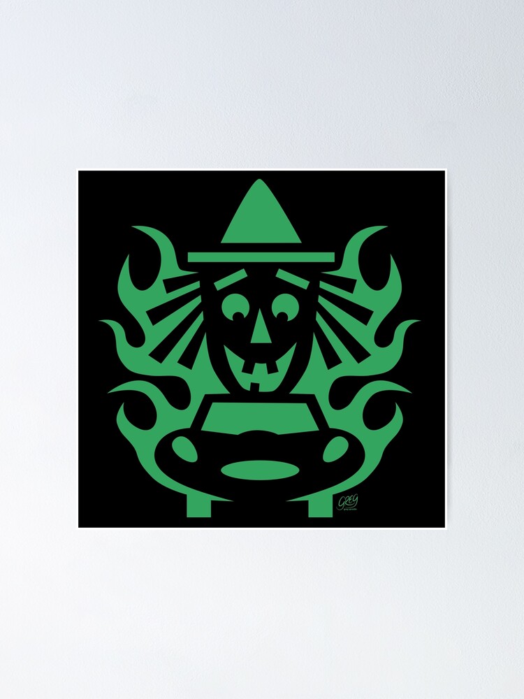 "Hot Rod Halloween Witch" Poster by gregspradlin | Redbubble