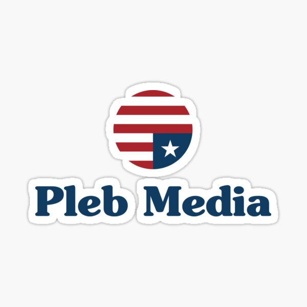 "Pleb Media logo" Sticker by PlebMedia | Redbubble