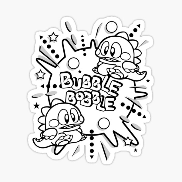 "Bubble Bobble Outline" Sticker for Sale by LandoPiers | Redbubble