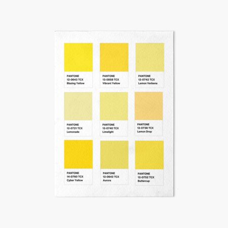 "Pantone Yellow Palette" Art Board Print for Sale by gecarpenter ...
