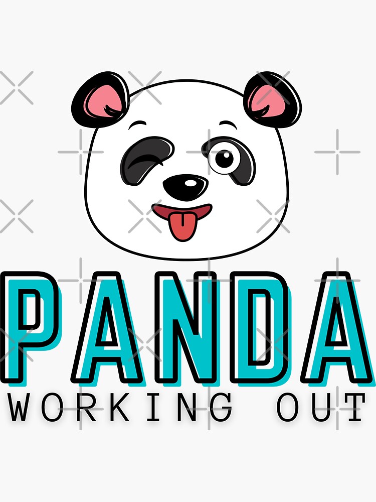 "panda working out" Sticker for Sale by suphaphon2020 | Redbubble