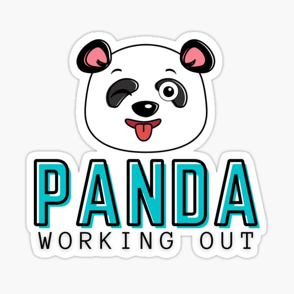 "panda working out" Sticker for Sale by suphaphon2020 | Redbubble