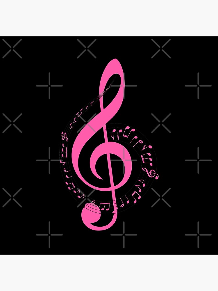 "Music Notes Treble Clef - Pink" Poster for Sale by FunStudio | Redbubble