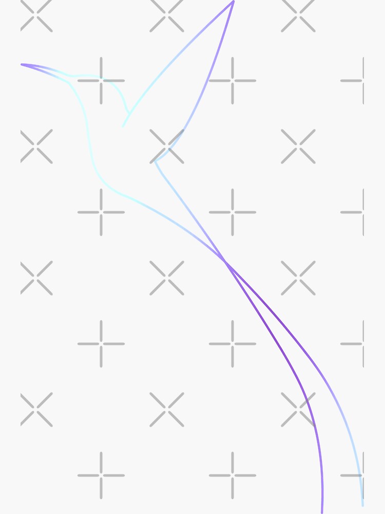 "Hummingbird - Cyan and Purple" Sticker for Sale by T-RAZR | Redbubble