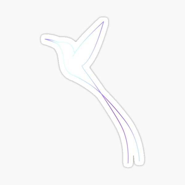 "Hummingbird - Cyan and Purple" Sticker for Sale by T-RAZR | Redbubble