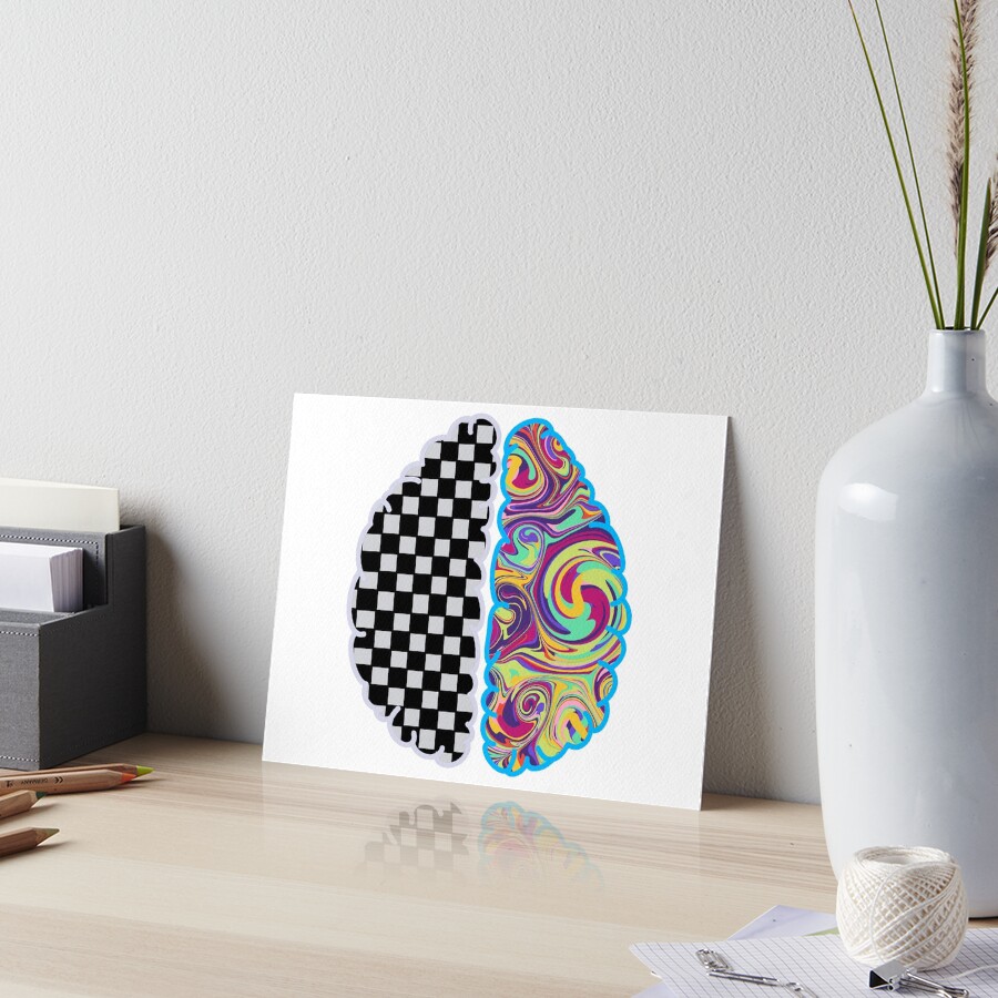 "Left Brain vs. Right Brain" Art Board Print by GrellenDraws | Redbubble