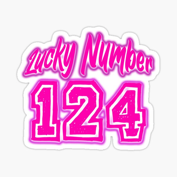 "Pink Lucky Number 124" Sticker for Sale by swiftjace | Redbubble
