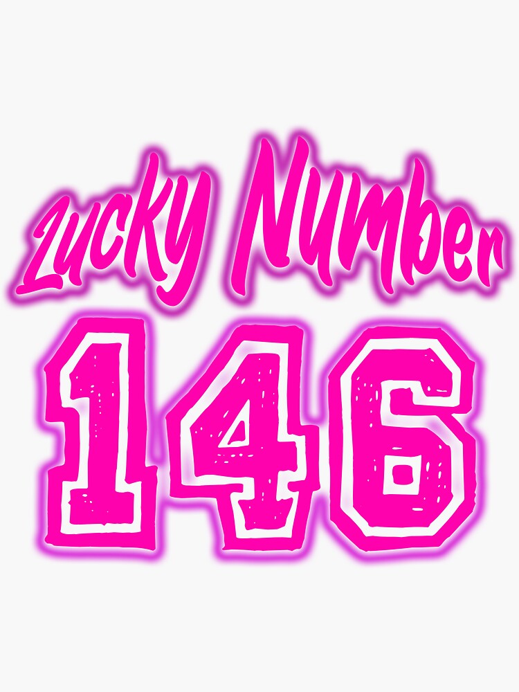 "Pink Lucky Number 146" Sticker for Sale by swiftjace | Redbubble