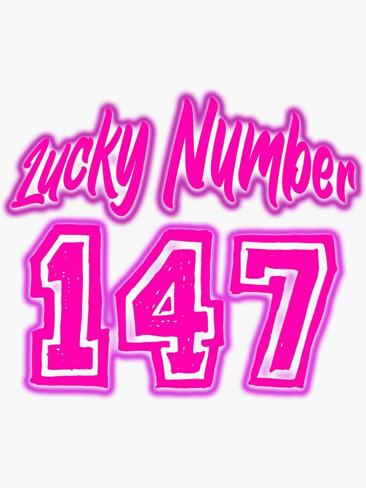 "Pink Lucky Number 147" Sticker for Sale by swiftjace | Redbubble