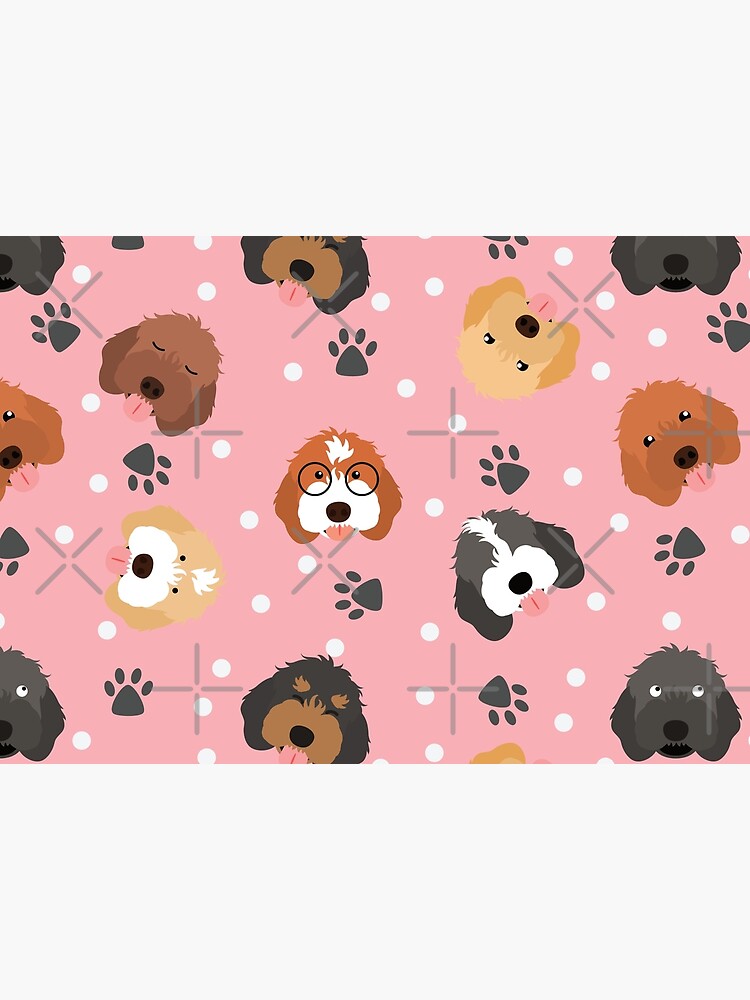 "Cute Cockapoo Cavapoo Cavoodle Dog Emoji - Pink background" Art Print ...
