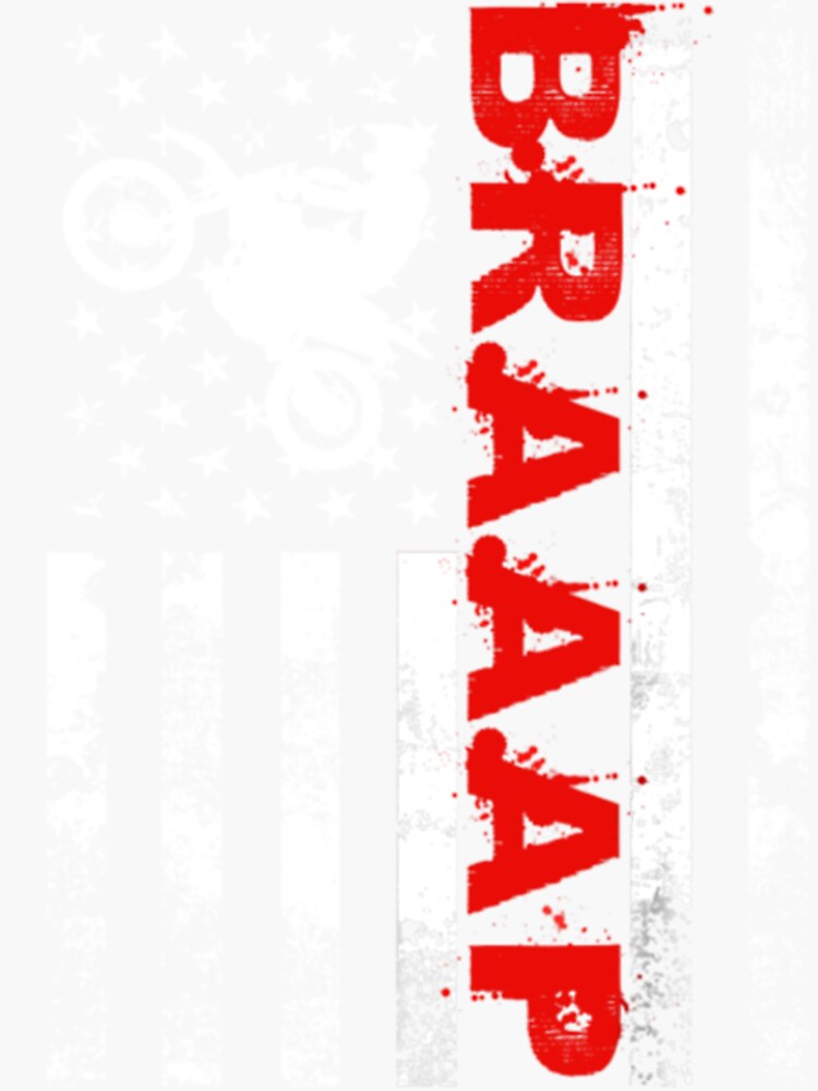 "Braaap Vintage USA American Flag Motocross" Sticker for Sale by ...
