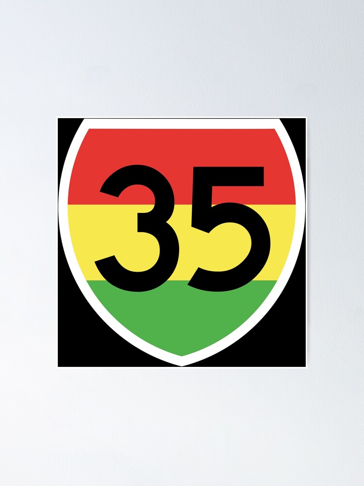 "State HIghway 35, Rasta Colours" Poster by Kiwidom | Redbubble