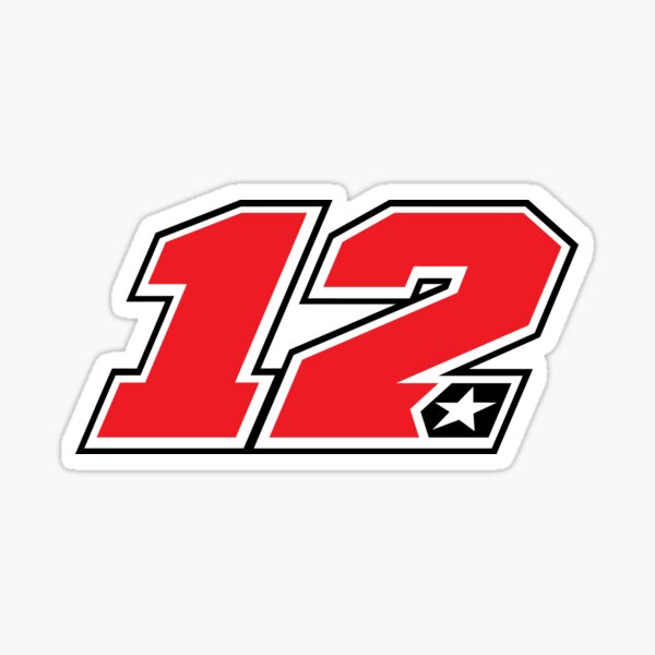 "Maverick Viñales Number 12 Red" Sticker by EazyTeezy | Redbubble