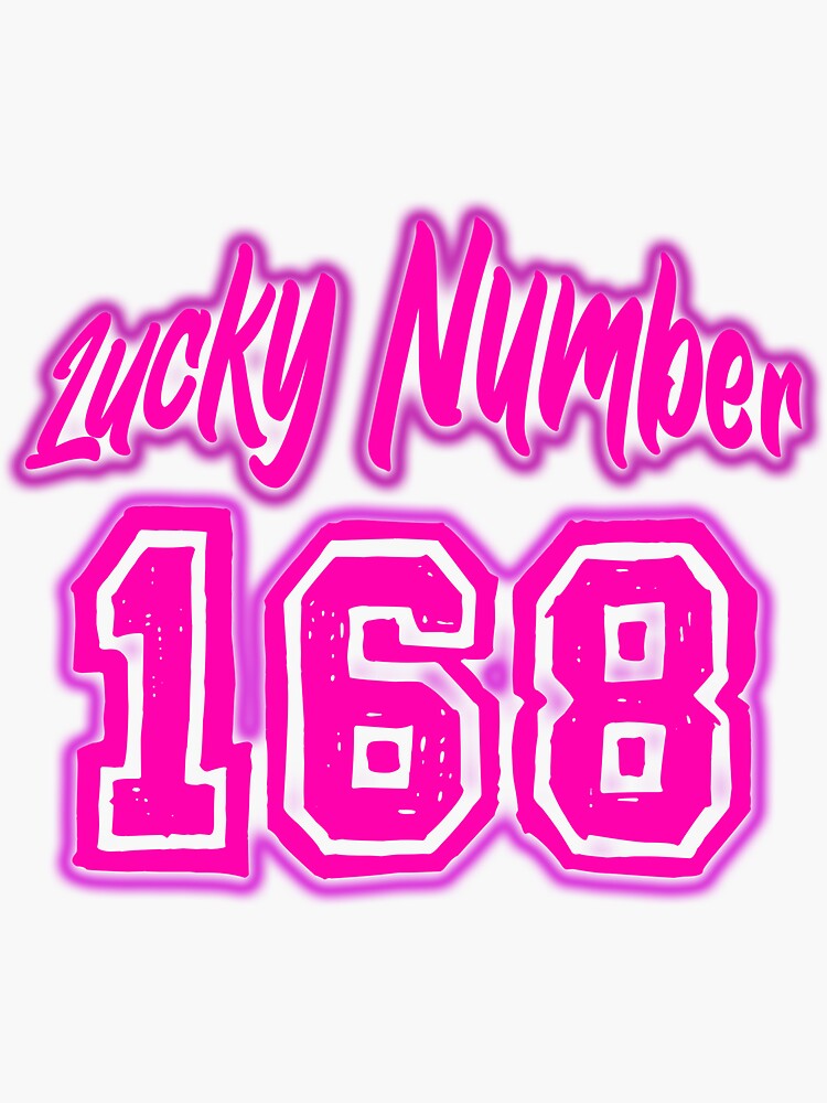 "Pink Lucky Number 168" Sticker for Sale by swiftjace | Redbubble
