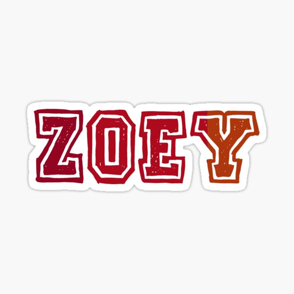 "ZOEY" Sticker for Sale by ruviogevio | Redbubble