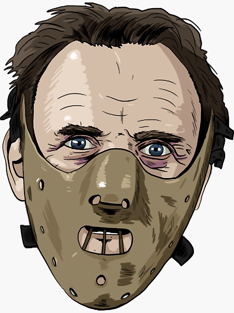 "Hannibal Lecter " Sticker for Sale by CaleiAttwe | Redbubble