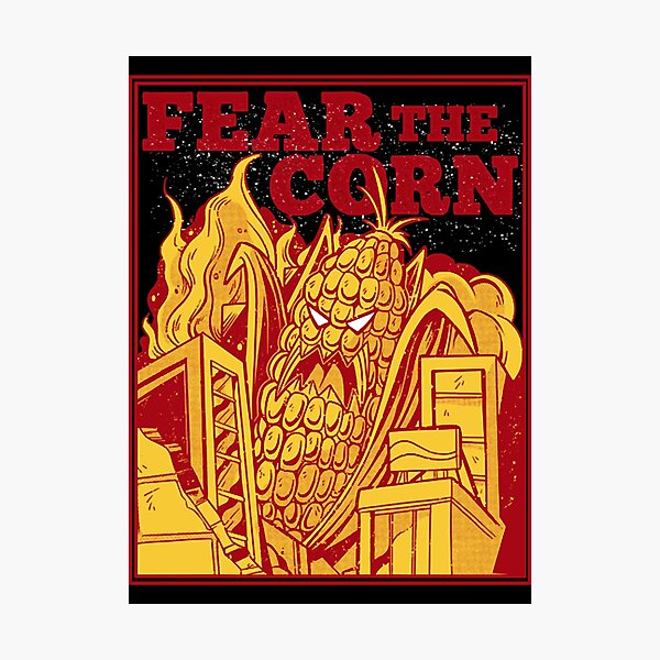 Lámina fotográfica «Fear the Corn Gracioso monstruo de cáscara de maíz ...