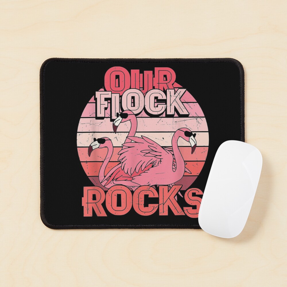 "Our Flock Rocks Flamingo Matching Family Vacation Group " Sticker for ...