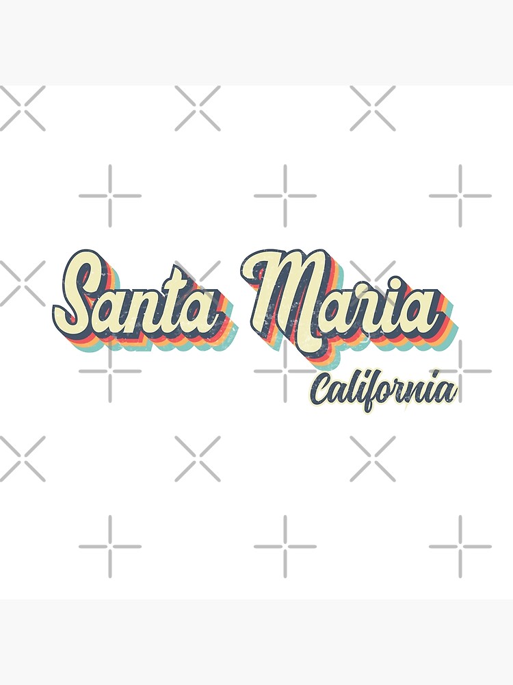 "Santa Maria City California Retro Vintage 70s rainbow" Poster for Sale ...