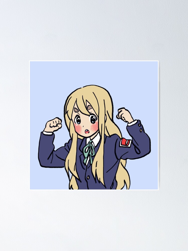 "I draw the strong mugi K-ON meme" Poster for Sale by RansRoom | Redbubble