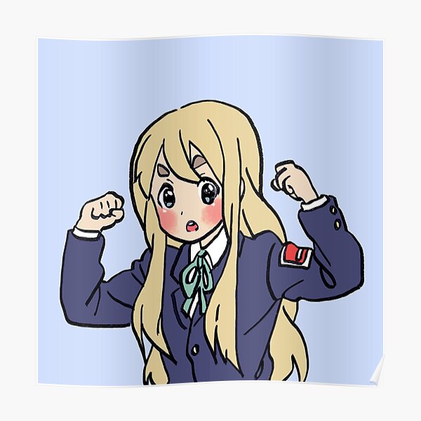 "I draw the strong mugi K-ON meme" Poster for Sale by RansRoom | Redbubble
