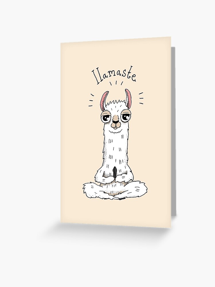 "Llama yoga pose with llamaste " Greeting Card for Sale by agrapedesign ...