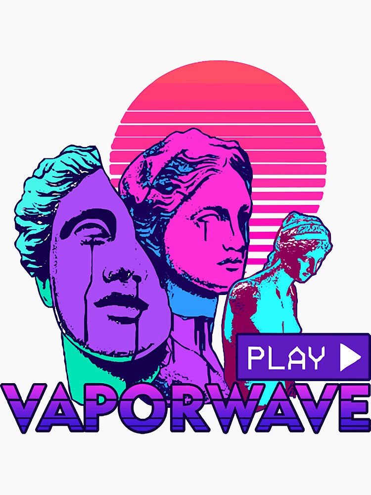 "PLAY VAPORWAVE " Sticker for Sale by CaleiAttwe | Redbubble