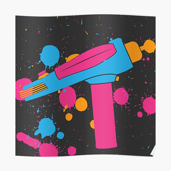 "Phaser Paint Splatter (Full Color)" Poster by innergeekdesign | Redbubble