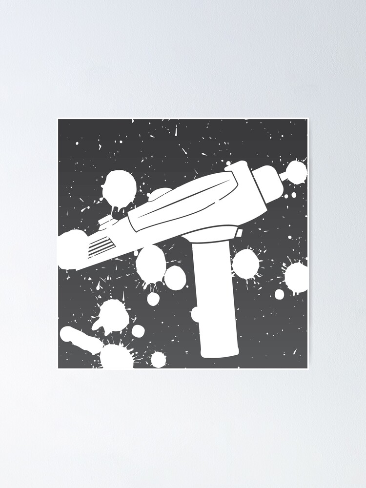 "Phaser Paint Splatter (Black and White)" Poster for Sale by ...