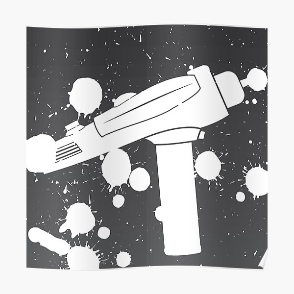 "Phaser Paint Splatter (Black and White)" Poster for Sale by ...