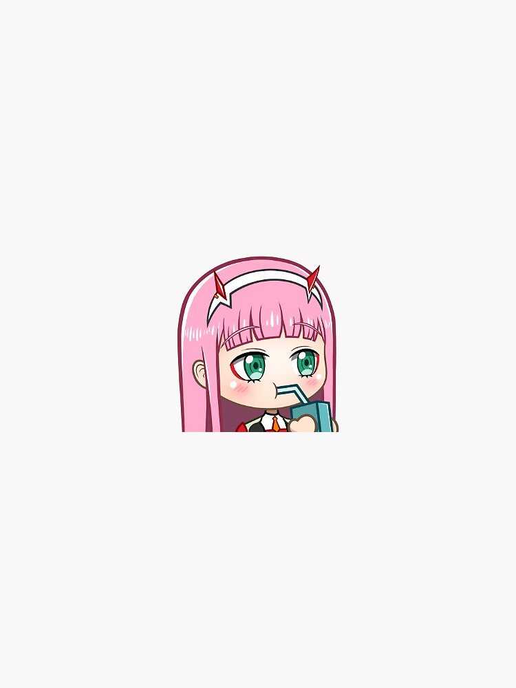 "Zero Two Chibi (small)" Sticker for Sale by ka1amari | Redbubble