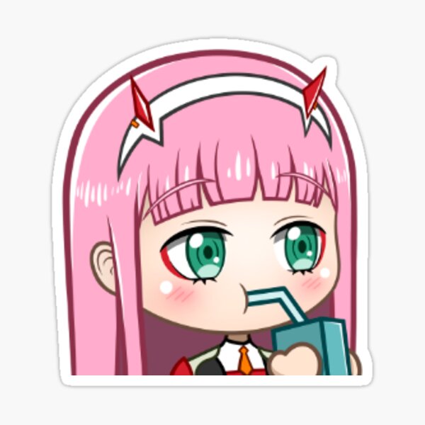 "Zero Two Chibi (small)" Sticker for Sale by ka1amari | Redbubble