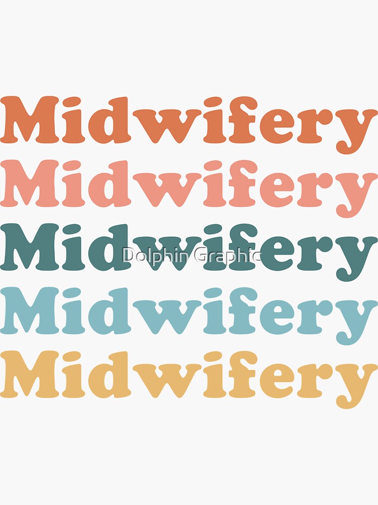 "Retro Midwifery Midwife Thank you Labor anf Delivery funny" Sticker ...