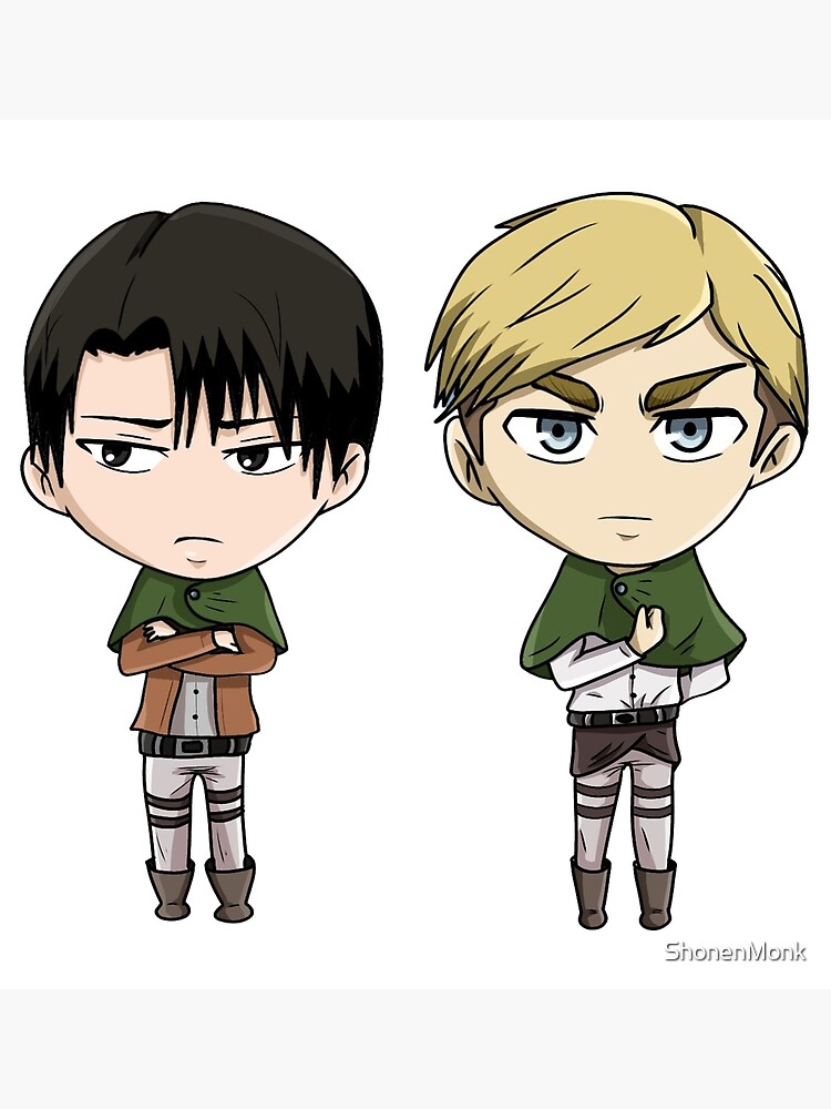"chibi erwin and livai from shingeki no kyojin" Metal Print by ...
