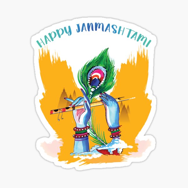 "Happy Janmashtami " Sticker by DesignNet | Redbubble