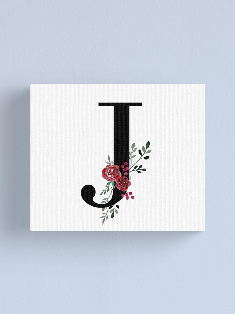 "Letter J Initials monogram floral" Canvas Print for Sale by Saba-Red ...