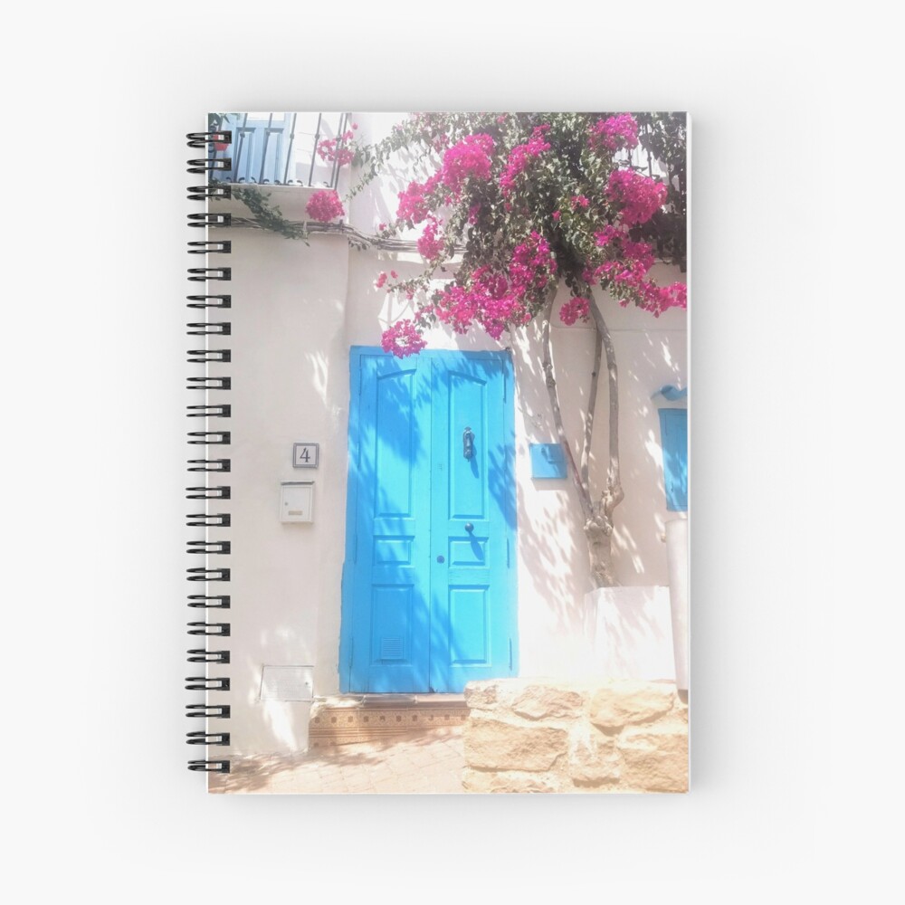 "Blue door " Spiral Notebook for Sale by tattib | Redbubble