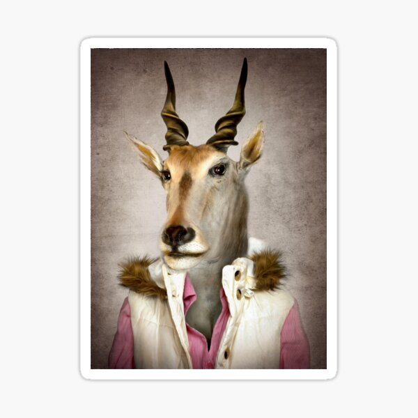 "Spiral horned Kudu Addax" Sticker for Sale by mairapansy | Redbubble