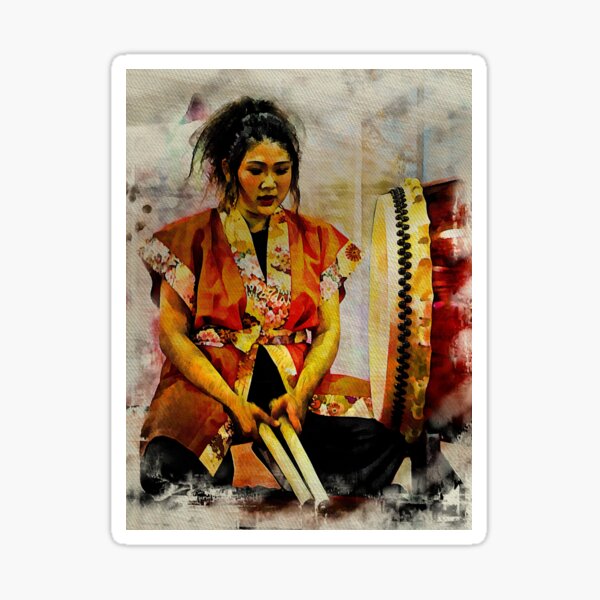 "Female Japanese Drummer" Sticker for Sale by Dorothy Berry-Lound ...